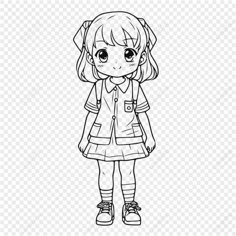 Gambar Halaman Mewarnai Gadis Anime Lucu Dapat Dicetak Di Halaman