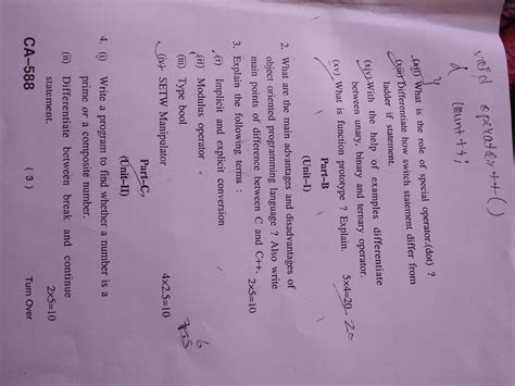 BCA C Question Paper HPU