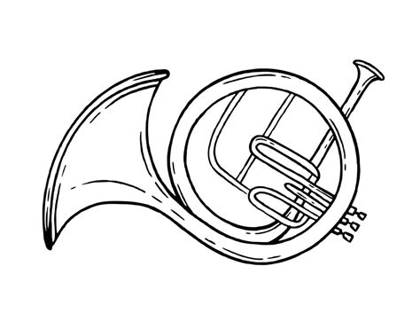 Trumpet Is A Musical Instrument In The Style Of Hand Drawn Vector