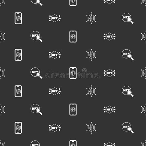 Set Nft Blockchain Technology Search Mobile With Art Store App And Digital Crypto On Seamless