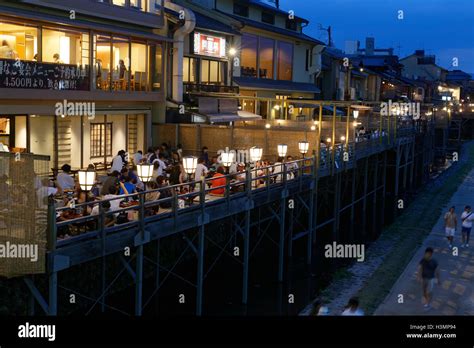 Kyoto Pontocho Restaurants Stock Photo Alamy