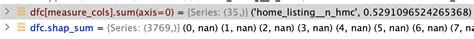 python why is dataframe sum axis 0 getting nan s when every value in