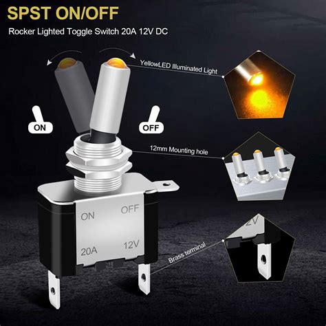 Electrical Equipment And Supplies 2x 12v Aircraft Style Toggle Switch W