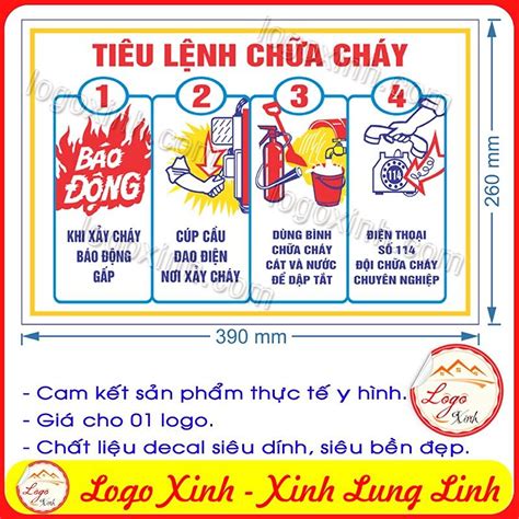 LOGO TEM STICKER BIỂN BẢNG NỘI QUY TIÊU LỆNH PHÒNG CHÁY CHỮA CHÁY PCCC