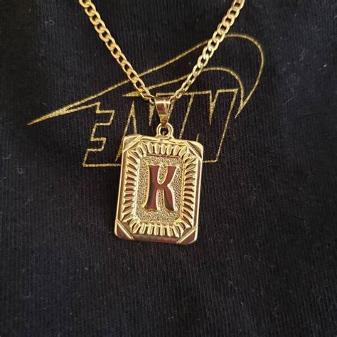 14k Solid Gold Initial Pendant Etsy