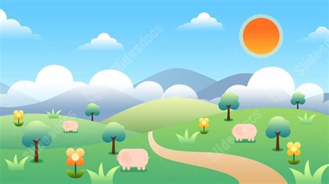 Sun Spring Landscape Beautiful Powerpoint Background For Free Download