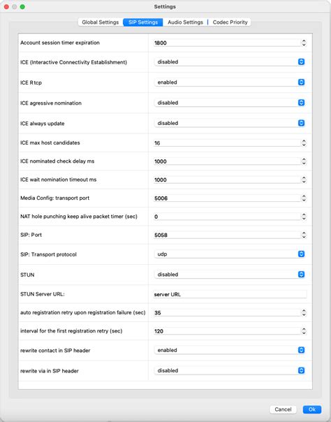 Settings — Awah Sip 32 Documentation