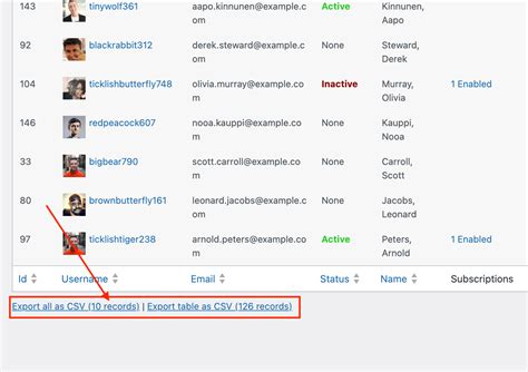 how to export users data from memberpress users insights