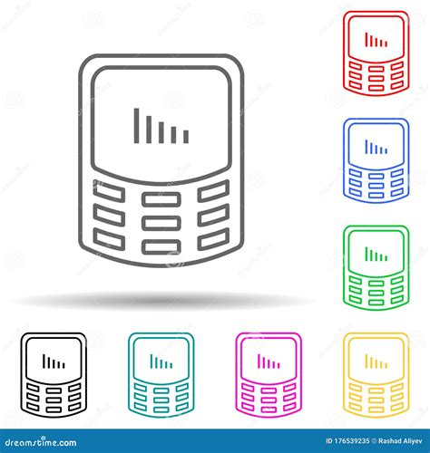 Phone Network Multi Color Set Icon Simple Thin Line Outline Of