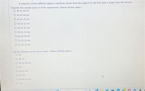 Solved A Sequence Of Two Different Digits Is Randomly Chosen