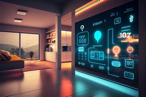 Smart Home Interface With Augmented Realty Of Iot Stock Illustration
