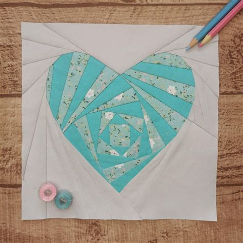 Heart Lens Foundation Paper Piecing Fpp Pattern 3 Sizes Instant