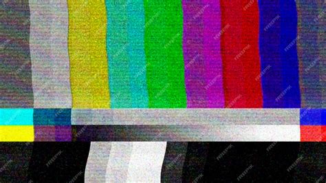 Barras De Cores Em Um Monitor De Tv Com Falha De Interferência Ruim E