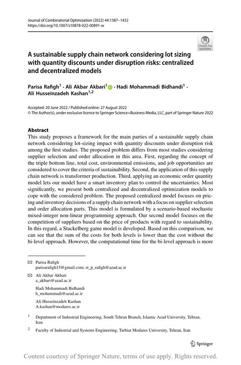 A Sustainable Supply Chain Network Considering Lot Sizing With Quantity