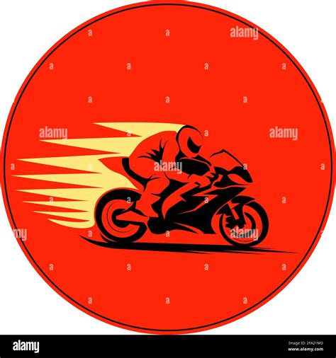 Vector Illustration Of Motorcycle Racer On Sportbike Stock Vector Image