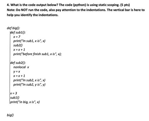 Solved 4 What Is The Code Output Below The Code Python