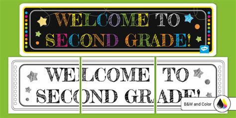 Welcome To Second Grade Chalkboard Theme Banner Twinkl