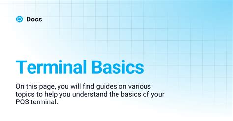 Terminal Basics Docs