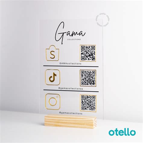 Jual Otello Custom QR Barcode Stand Meja Toko QRIS Acrylic Papan Menu