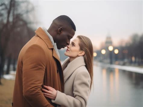 Premium Ai Image Loving Interracial Couple Is Enjoying A Romantic