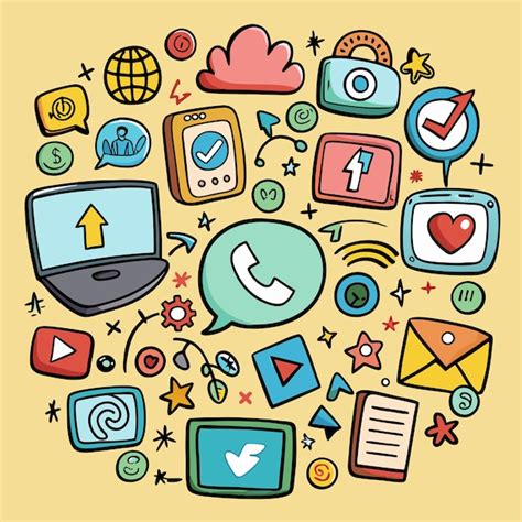Social Networking Icons Vector Art Illustration Premium Ai Generated