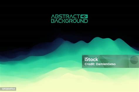 3d 가로 배경 녹색에서 파란색 그라데이션 추상 벡터 일러스트레이션컴퓨터 아트 디자인 템플릿 마운틴 픽스가 있는 풍경 0명에 대한 스톡 벡터 아트 및 기타 이미지 Istock