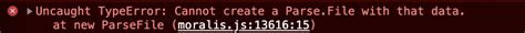 Solved Error Cannot Create Parsefile With That Data Moralis