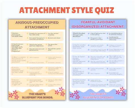 Attachment Styles Quiz Adult Attachment Styles Attachment Worksheet