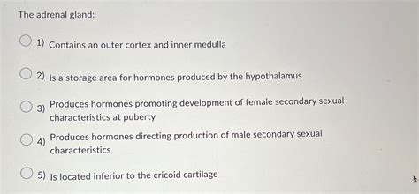 solved the adrenal gland contains an outer cortex and inner