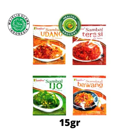Jual Bamboe Sambal 15gr Sambel Bawang Udang Terasi Ijo Indonesia Shopee Indonesia