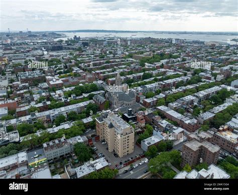 Aerial View Of The Brooklyn Skyline In New York City Stock Photo Alamy