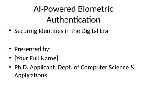 Ai Powered Biometric Authentication Presentation Pptx