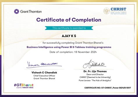 Dataanalytics Powerbi Tableau Businessintelligence Grantthornton Ajay K