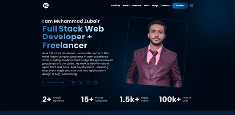 Muhammad Zubair On Linkedin Portfolio Webdevelopment Fullstack Tailwindcss Javascript Html