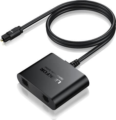 Linkfor 1x2 Toslink Optical Digital Audio Splitter Digital