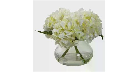 Nearly Natural Hydrangea Floral Arrangement Vase • Price