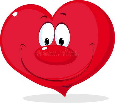 Cute Heart Cartoon Vector Valentines Day Illustration Isolated Stock