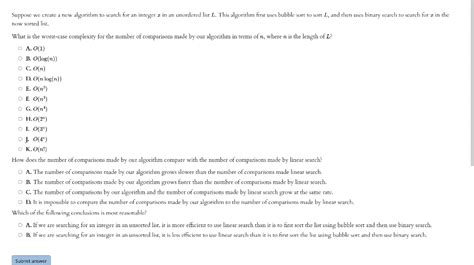 Solved Suppose We Create A New Algorithm To Search For An Chegg