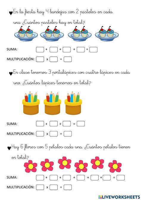 Ejercicio De Inicio De La Multiplicación Math Work Mathematics