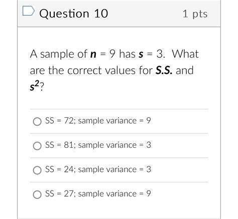 Solved Question 101 ﻿ptsa Sample Of N9 ﻿has S3 ﻿what Are