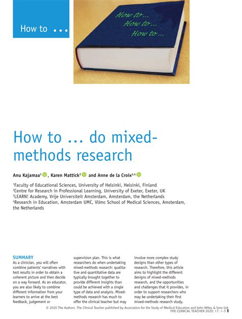 Pdf How To Do Mixed Methods Research