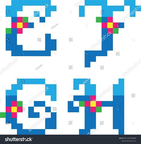 Alphabet Pixel Art Isolated On White Stock Vector Royalty Free Shutterstock