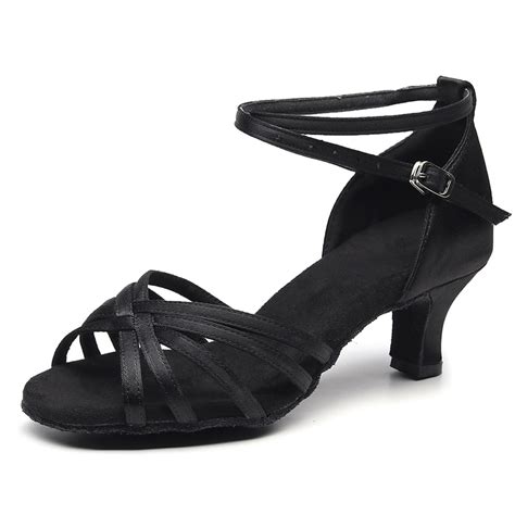 2019夏新款拉丁舞鞋女成人舞蹈鞋中跟高跟儿童女孩初学者软底练功虎窝淘