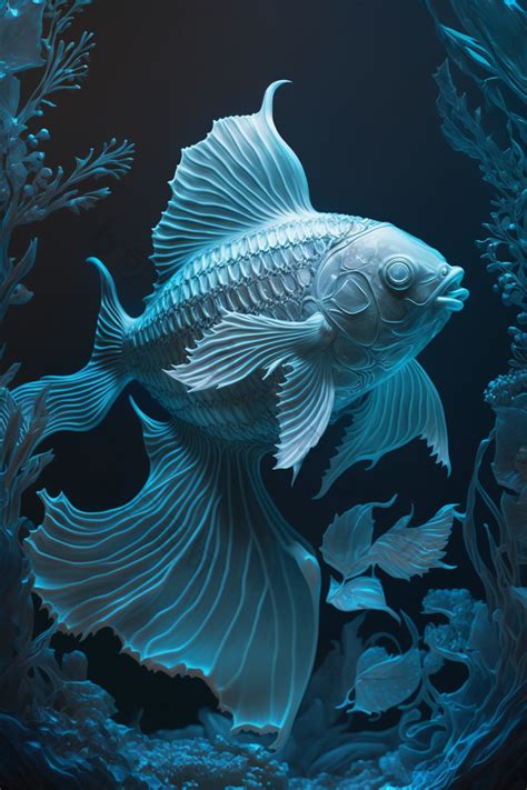 幻想发光鱼png下载 包图网