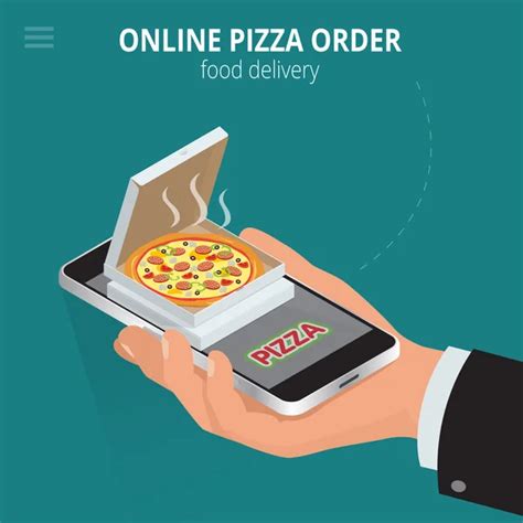 Online Pizza Ecommerce Concept Order Food Online Website Fast Food
