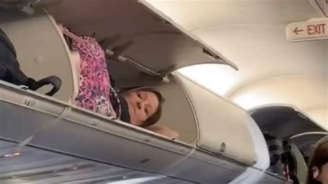 Viral Video: Netizens Shocked As Passenger Takes Nap In Flight's Overhead Bin - Mumbai Times