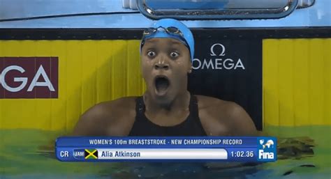 Jamaicas Alia Atkinson Ties 100m World Breaststroke Record