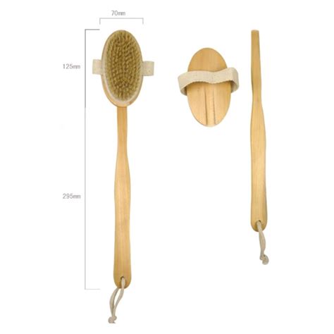Detachable Wooden Natural Long Handle Bath Shower Grandado