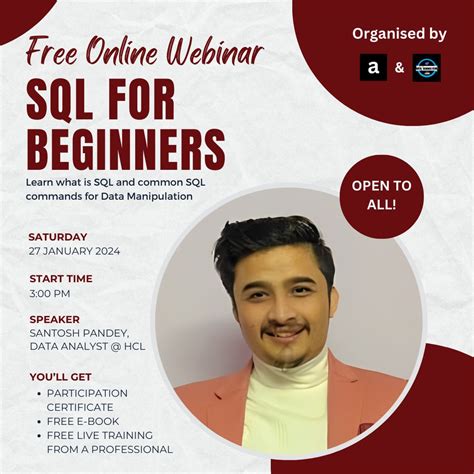 Free Sql For Beginners Webinar By Data Science Club Aggred Posted On