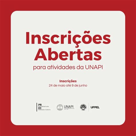 Pró Reitoria De Extensão E Cultura Inscrições Abertas Para As